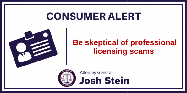 Consumer Alert: Be skeptical of professional licensing scams - NCDOJ