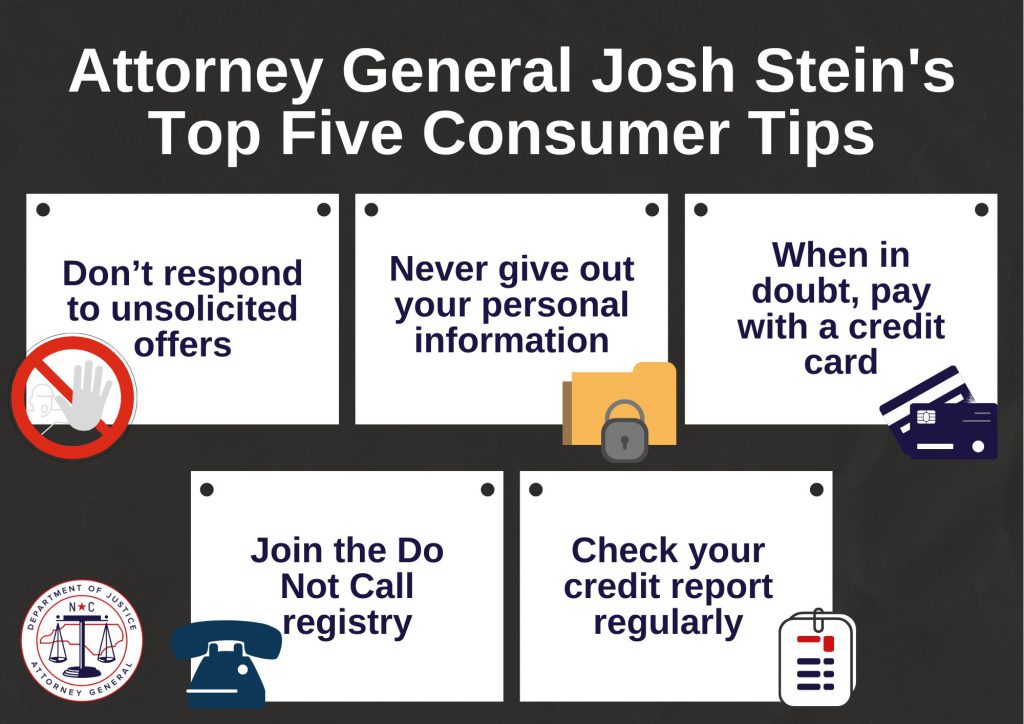 Read Attorney General Josh Stein’s Top Five Consumer Tips - NCDOJ