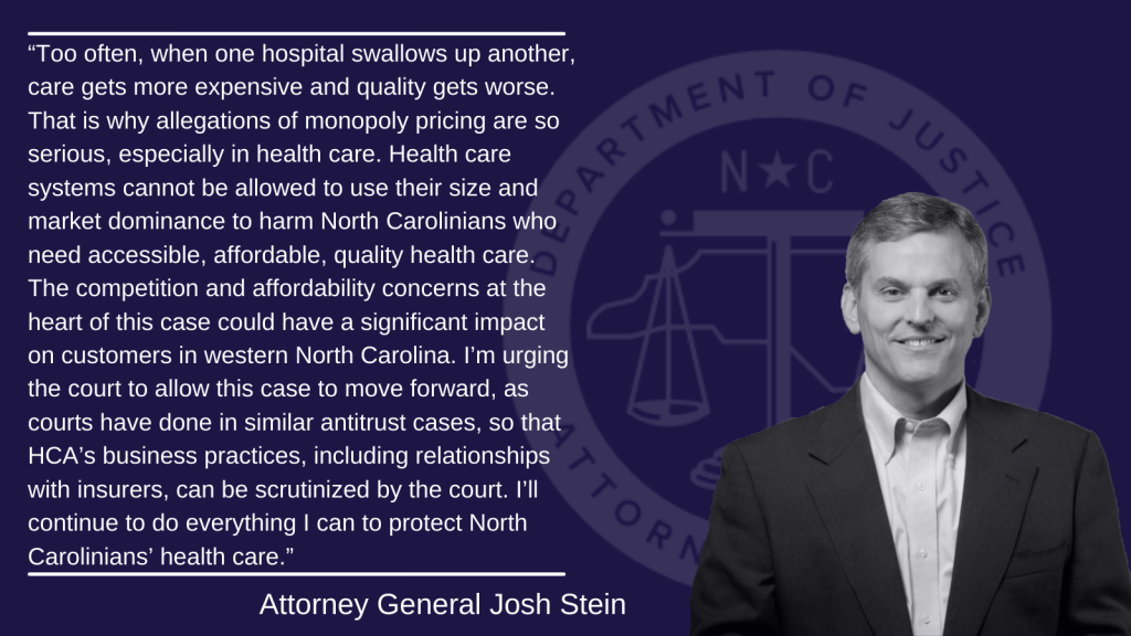 Attorney General Josh Stein Supports Continuation of Antitrust Case ...