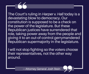Attorney General Josh Stein Statement on Harper v. Hall - NCDOJ