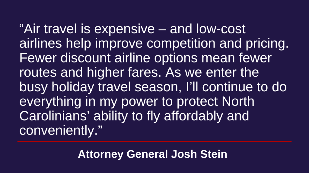Attorney General Josh Stein Statement on JetBlue-Spirit Trial - NCDOJ