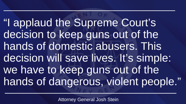 Attorney General Josh Stein Statement on SCOTUS Domestic Violence ... Attorney General Josh Stein Statement on SCOTUS Domestic Violence ...