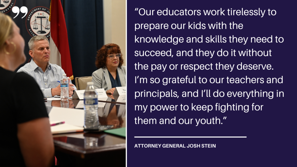 Attorney General Josh Stein Meets with Educators to Discuss Public ...