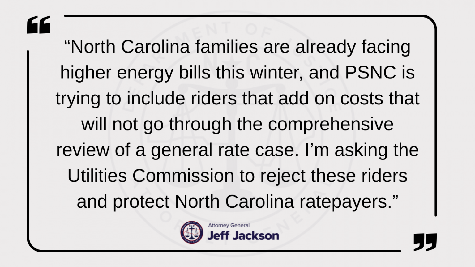 Attorney General Jeff Jackson Intervenes in PSNC Rate Case, Continues ...