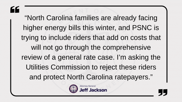 Attorney General Jeff Jackson Intervenes in PSNC Rate Case, Continues ...