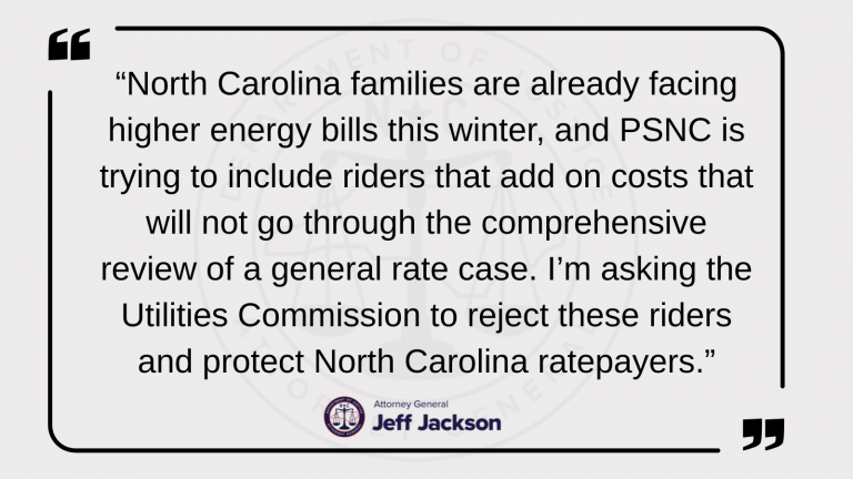 Attorney General Jeff Jackson Intervenes in PSNC Rate Case, Continues ...