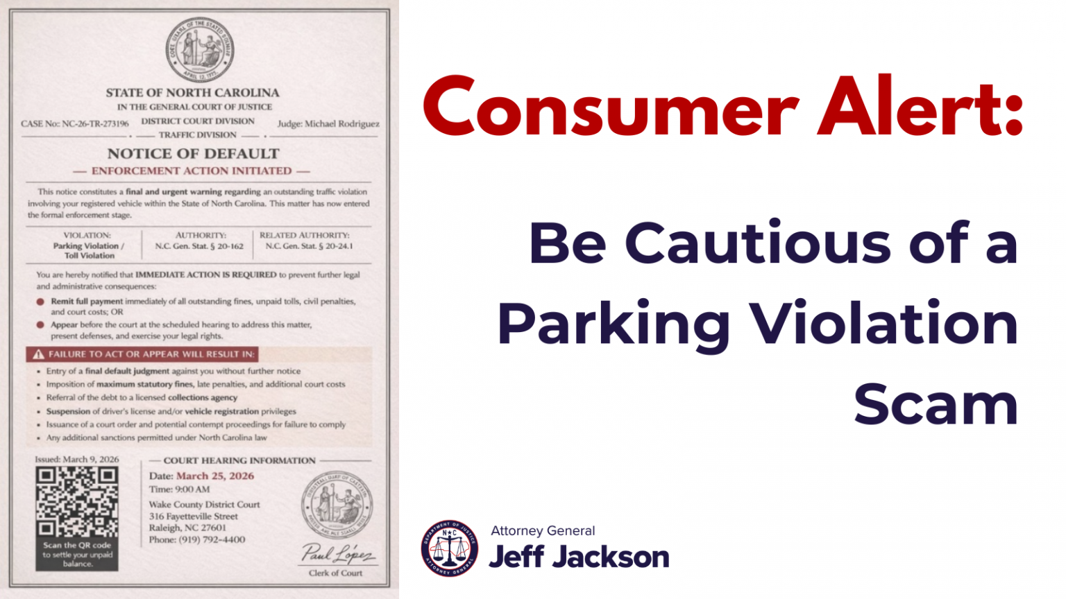 Consumer Alert: There’s a New Parking Violation Scam Targeting North ...